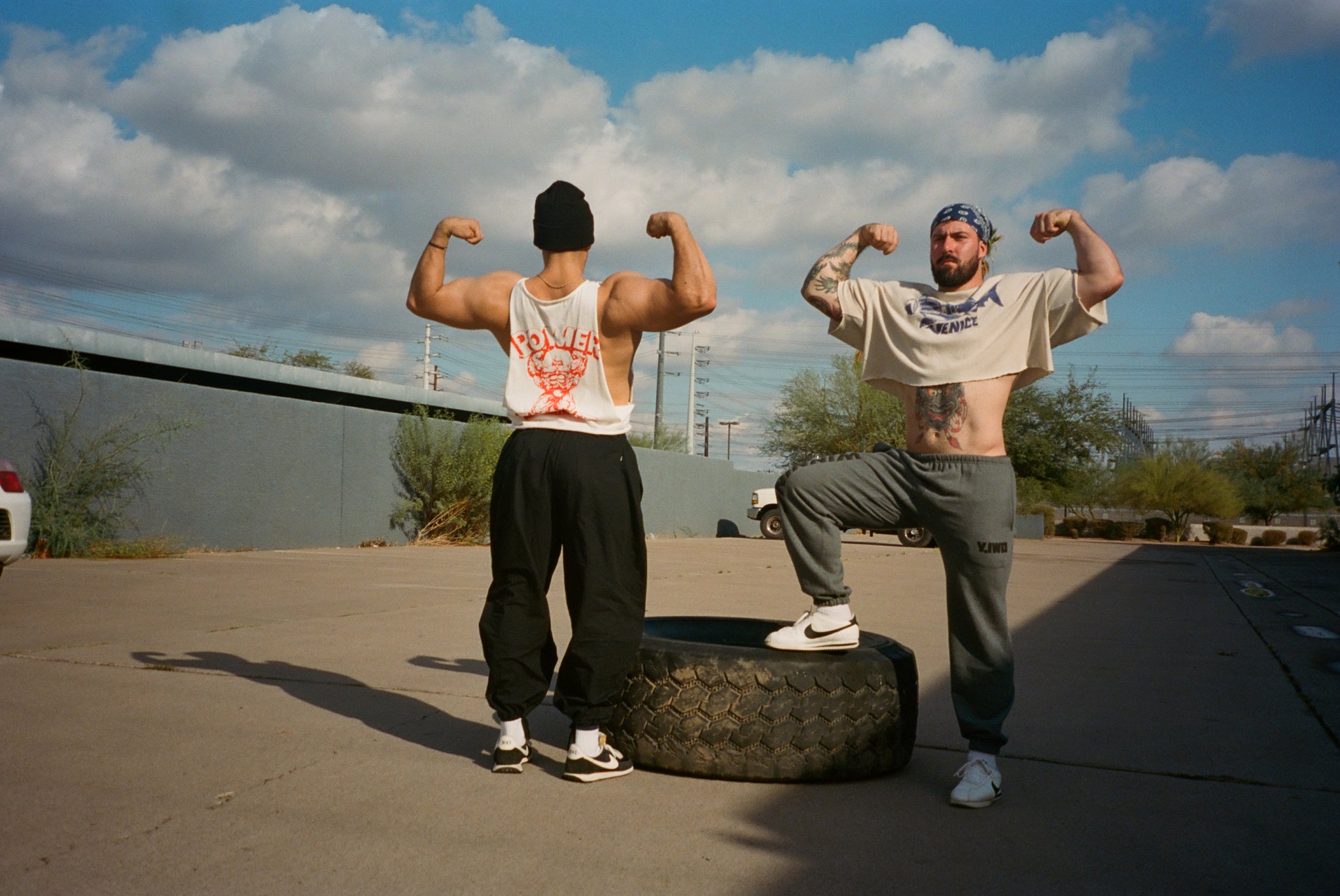 Shredded: "Venice Shark" Mid Crop Tee – Yeah I Work Out