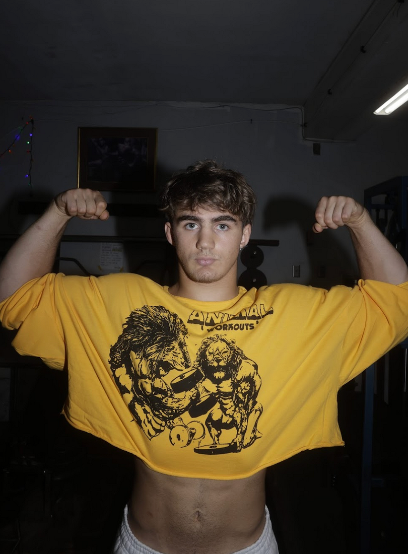 Shredded: "Animal Workouts" Cropped Box Cut Long Sleeve – Yeah I Work Out